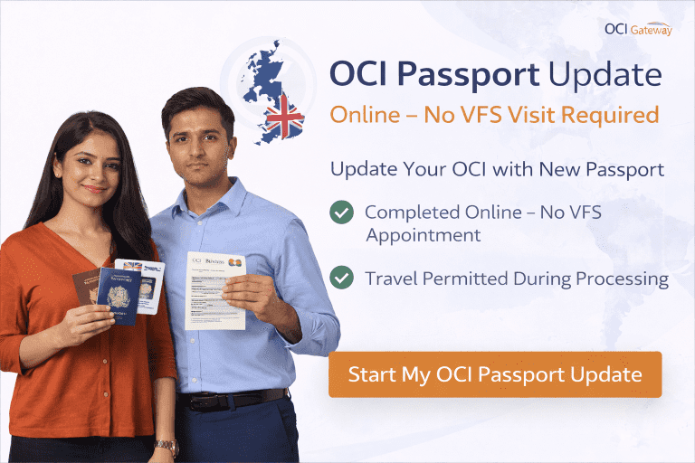 OCI Passport Update UK | Update OCI with New Passport Online
